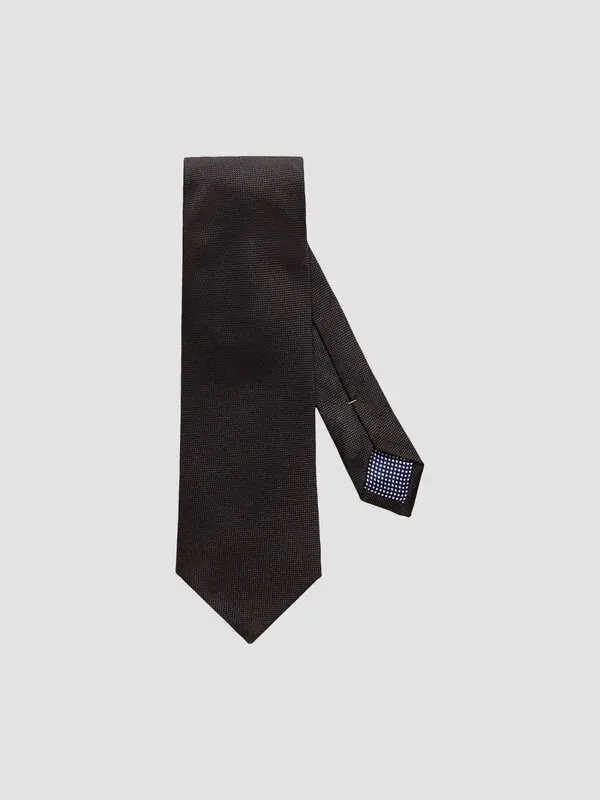 Eton Solid Silk Tie - Black