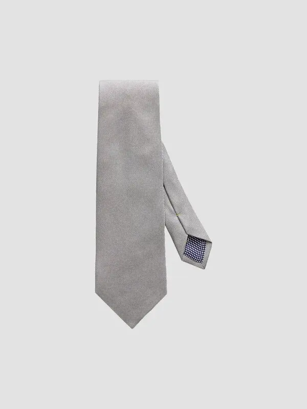 Eton Solid Silk Tie - Grey