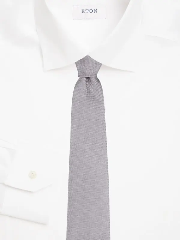 Eton Solid Silk Tie - Navy