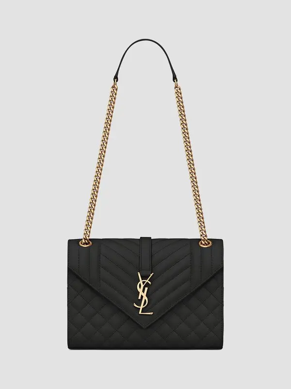 Saint Laurent Envelope Shoulder Bag - Black