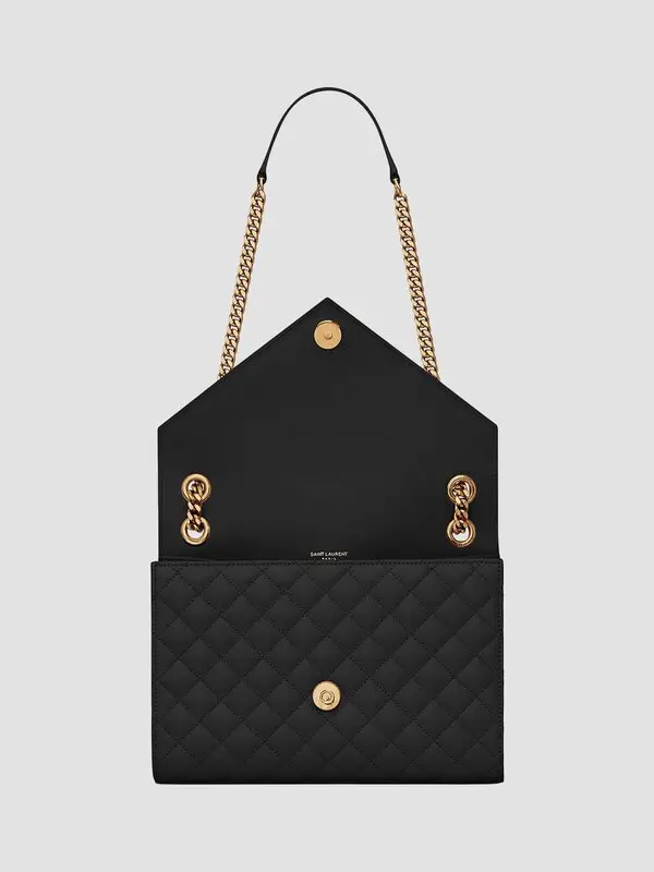 Saint Laurent Envelope Shoulder Bag - Black