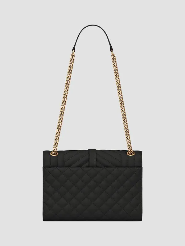 Saint Laurent Envelope Shoulder Bag - Black