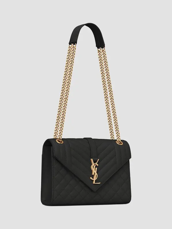 Saint Laurent Envelope Shoulder Bag - Black