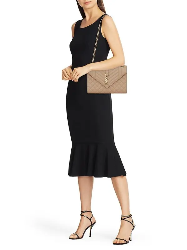 Saint Laurent Envelope Shoulder Bag - Dark Beige