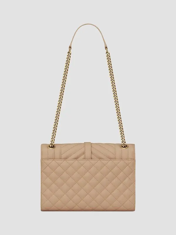 Saint Laurent Envelope Shoulder Bag - Dark Beige