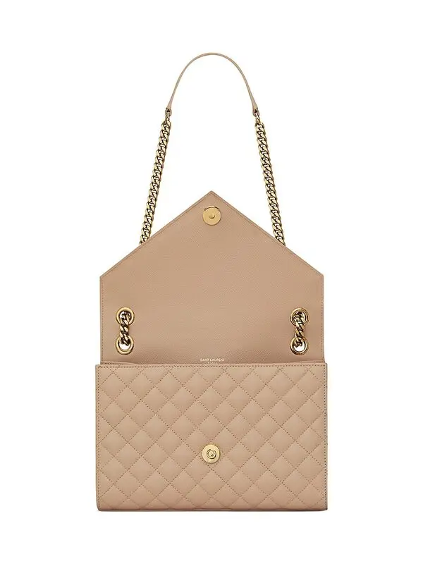 Saint Laurent Envelope Shoulder Bag - Dark Beige