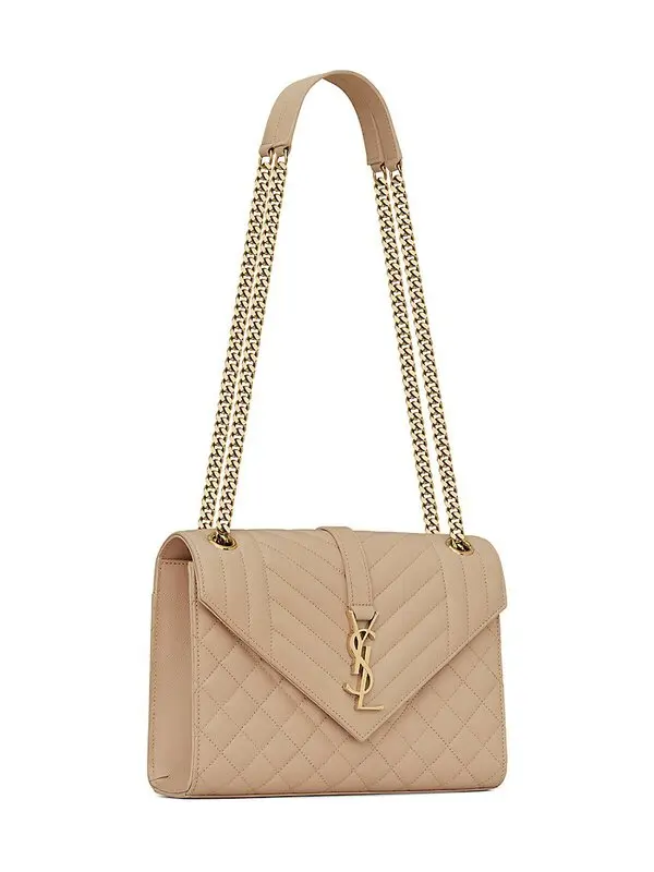 Saint Laurent Envelope Shoulder Bag - Dark Beige
