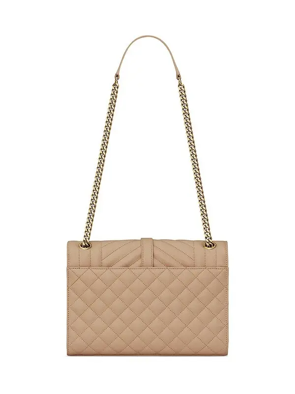 Saint Laurent Envelope Shoulder Bag - Dark Beige