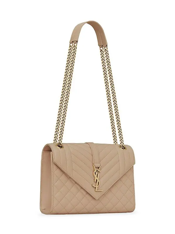 Saint Laurent Envelope Shoulder Bag - Dark Beige