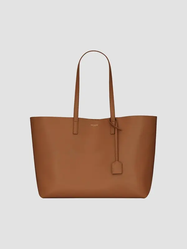 Saint Laurent Shopping Tote Bag In Leather - Black