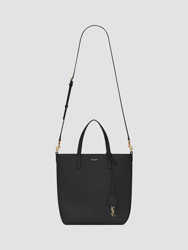 Saint Laurent Shopping Tote Bag In Leather - Nero
