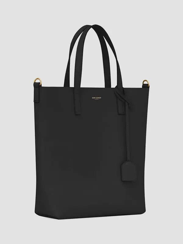 Saint Laurent Shopping Tote Bag In Leather - Nero