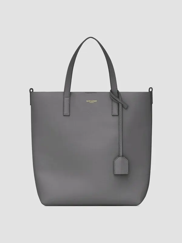 Saint Laurent Shopping Tote Bag In Leather - Storm