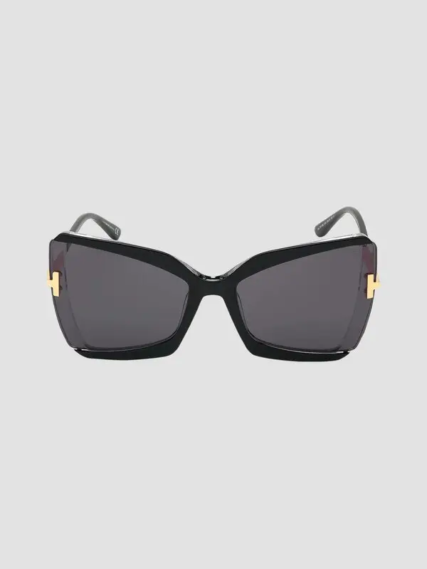 TOM FORD Gia 63mm Butterfly Sunglasses - Black