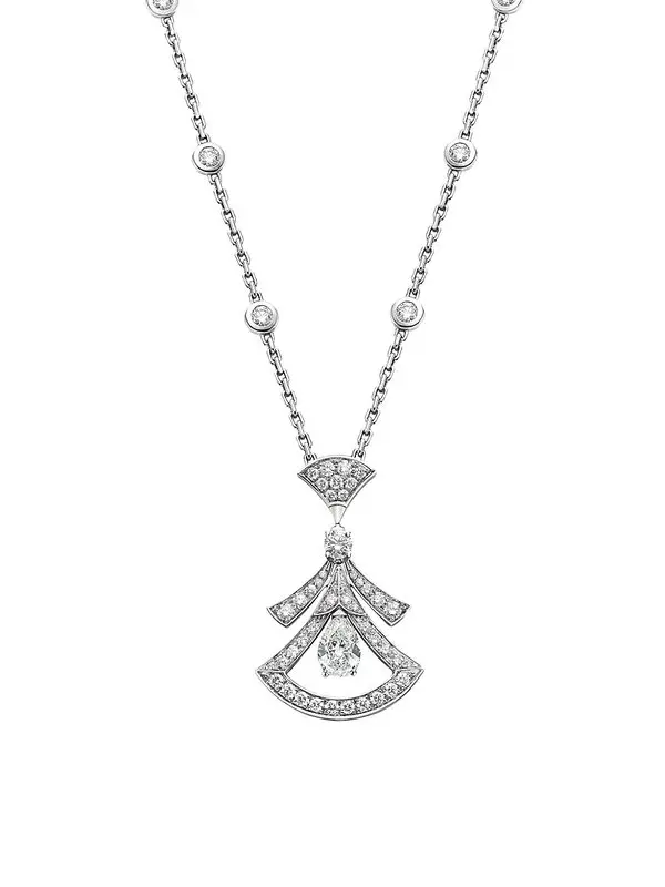 BVLGARI Divas' Dream 18k & Diamond Pendant Necklace - White Gold