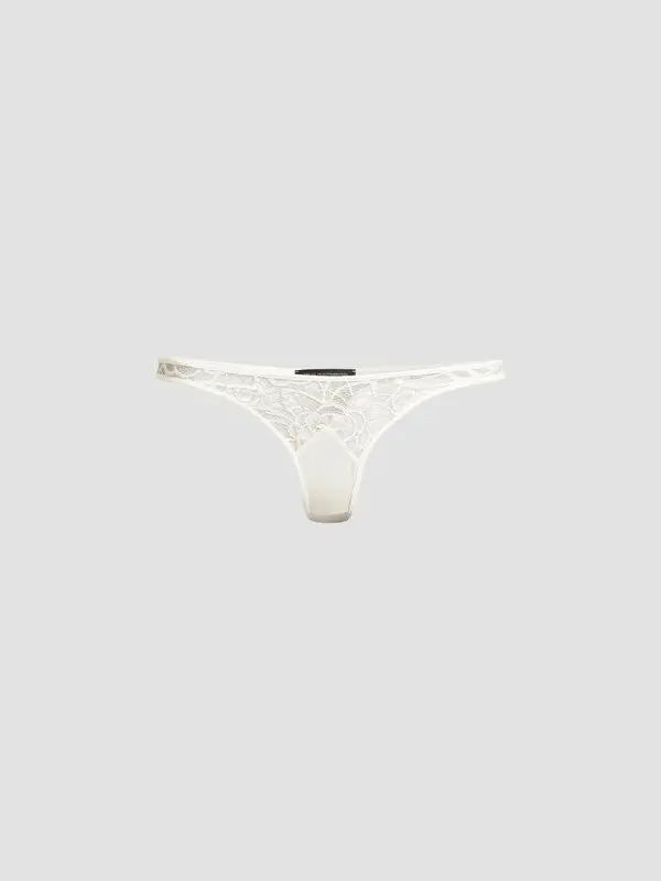 Kiki De Montparnasse Coquette Lace Thong - Ivory
