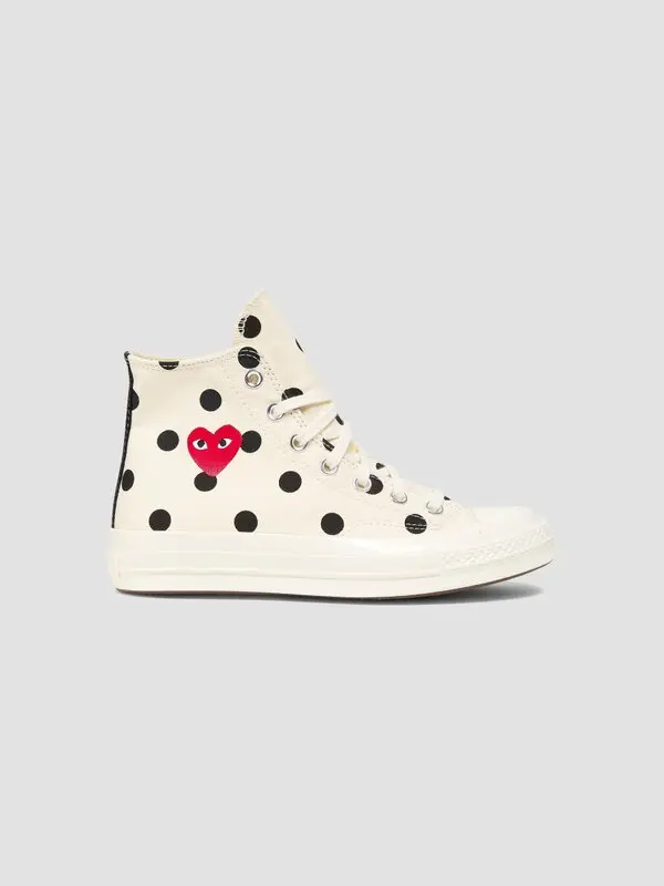 Play Comme Des Garcon Cdg Play X Converse 's Polka Dot High-top Sneakers - Black