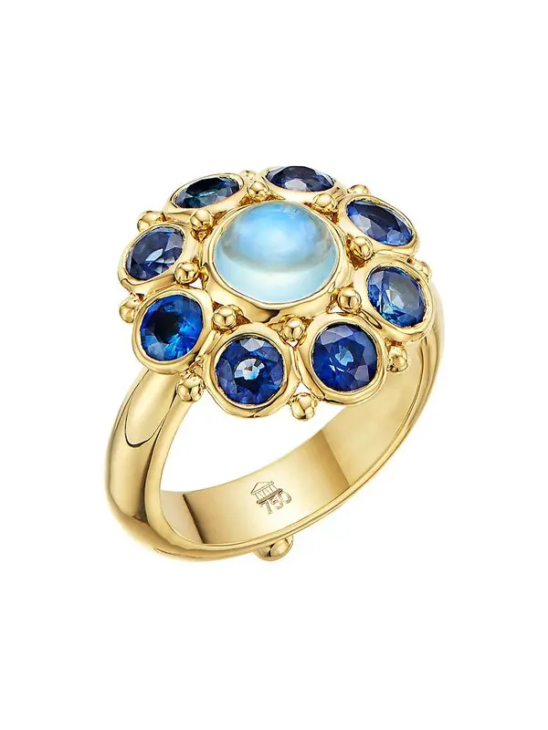 Temple St. Clair Florence86 Stella 18k Blue Sapphire & Blue Moonstone Ring