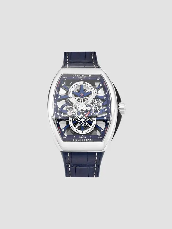 Franck Muller Vanguard Yachting Skeleton Stainless Steel Watch - Navy