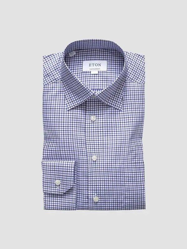 Eton Contemporary-fit Tattersall Check Cotton Long-sleeve Shirt