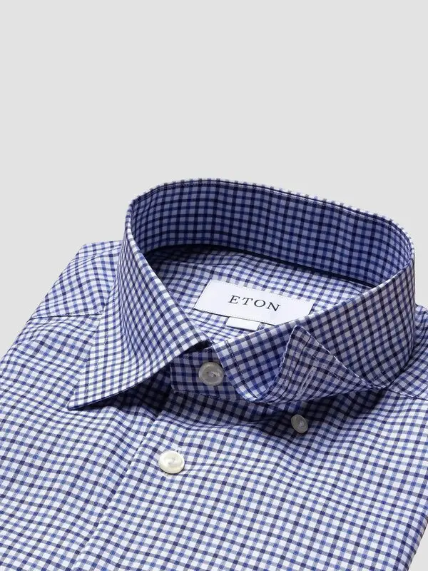 Eton Contemporary-fit Tattersall Check Cotton Long-sleeve Shirt