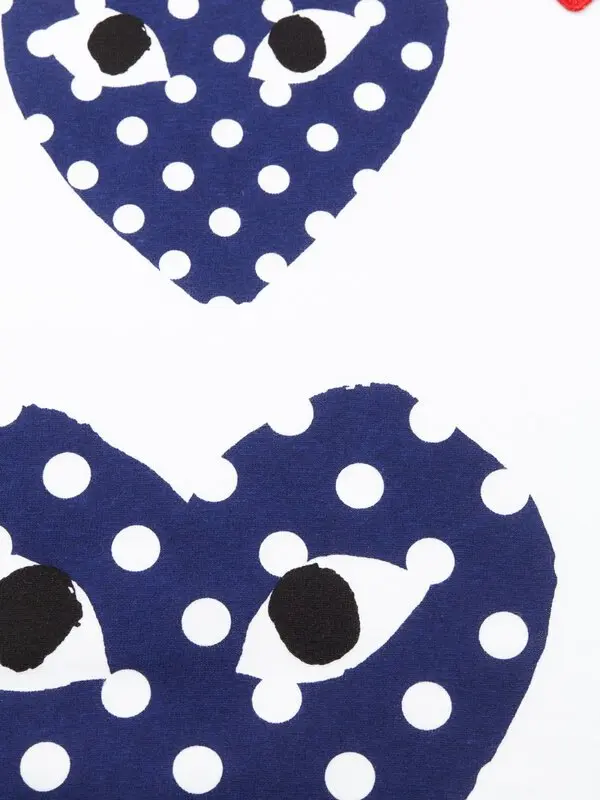 Play Comme Des Garcon Double Polka-dot Heart Tee