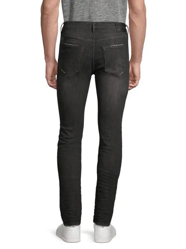 PURPLE BRAND P001 Over Spray Slim-fit Jeans - Black