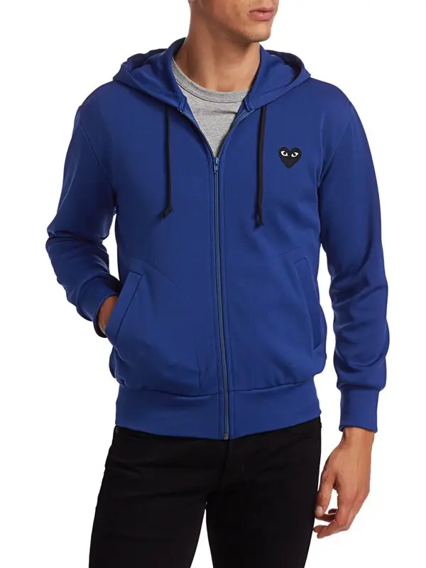 Play Comme Des Garcon Heart Hoodie - Navy