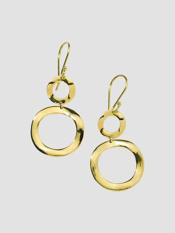 Ippolita Classico Mini 18k Yellow Open Snowman Drop Earrings