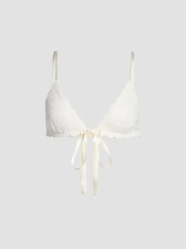Hanky Panky Peek-a-boo Lace Bralette - Light Ivory
