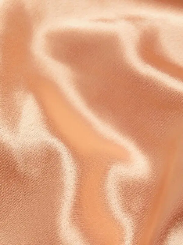 Galvan Sienna Satin Halter Neck Gown - Nude