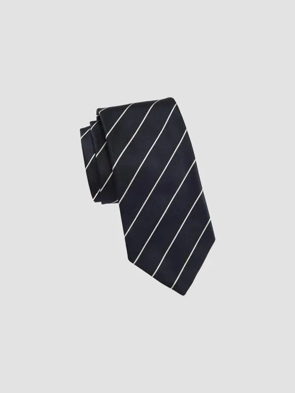 Ralph Lauren Purple Label Diagonal Stripe Silk Tie