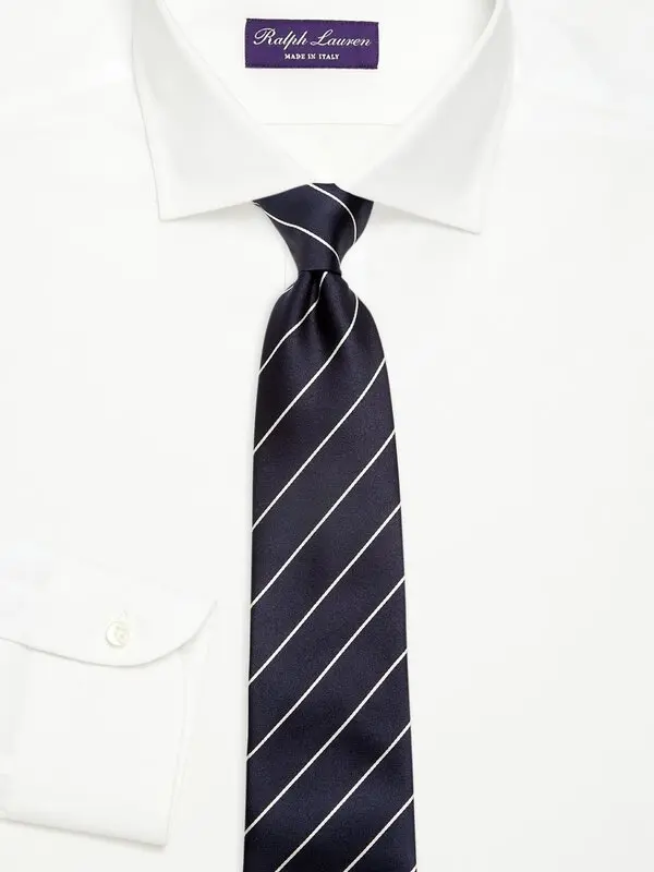 Ralph Lauren Purple Label Diagonal Stripe Silk Tie