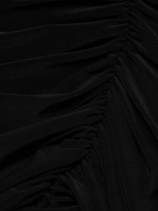 Norma Kamali Diana Ruched One-shoulder Gown - Black