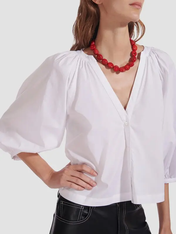 Staud Dill Poplin Top - Black