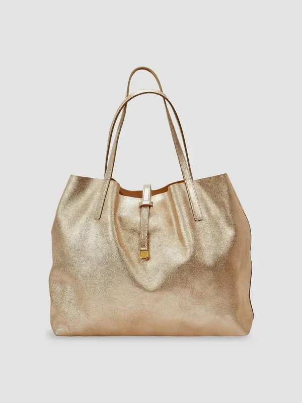 Gigi New York Luna Reversible Metallic Leather & Suede Handbag