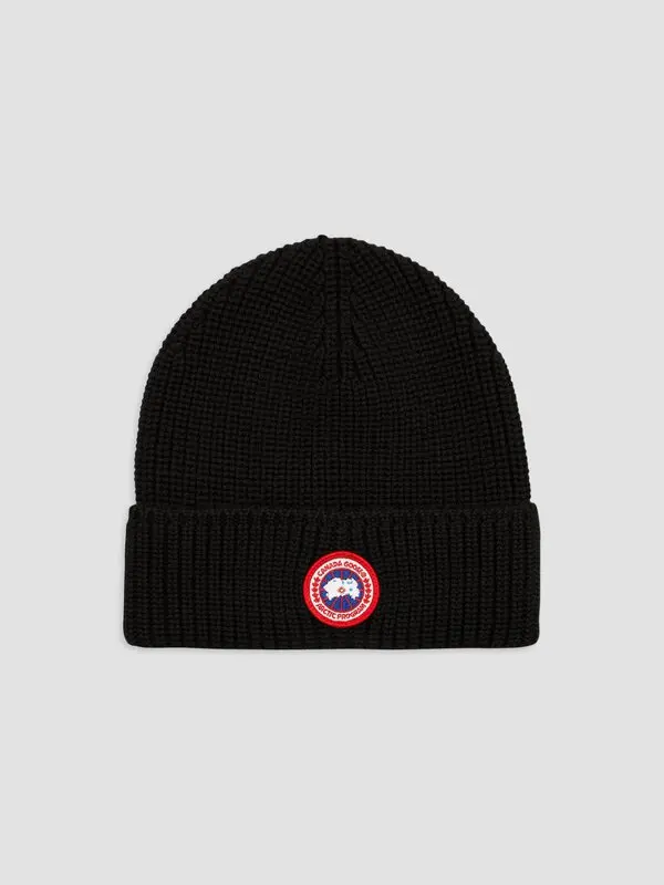 Canada Goose Arctic Logo Patch Wool Beanie - Black