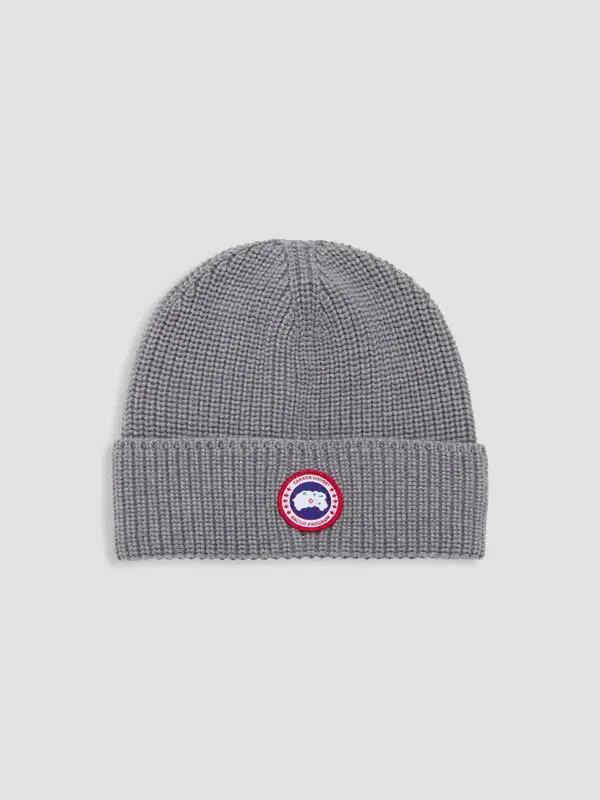 Canada Goose Arctic Logo Patch Wool Beanie - Heather Grey