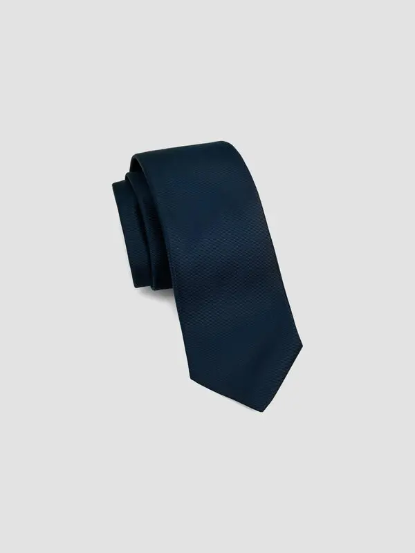 Kiton Solid Silk Tie - Dark Navy