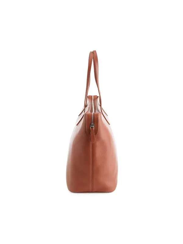 ROYCE NEW YORK Pebble Grain Wide Tote Bag