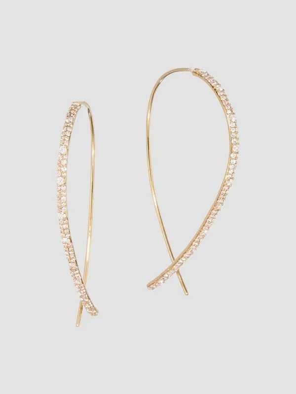 Lana Jewelry Flawless Diamond 14k Yellow Upside Down Hoops - Gold