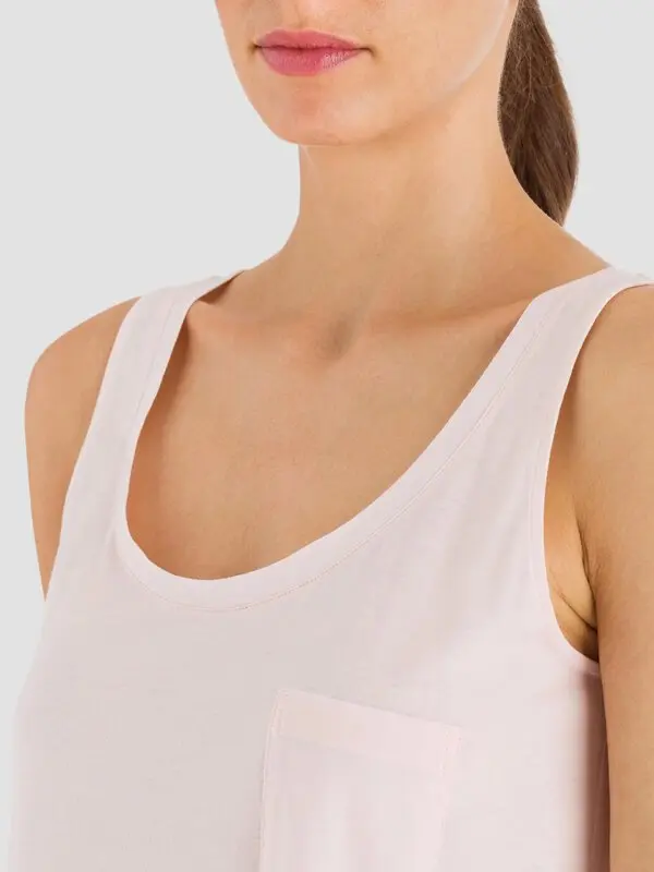 Hanro Cotton Deluxe Long Tank Gown - Crystal Pink