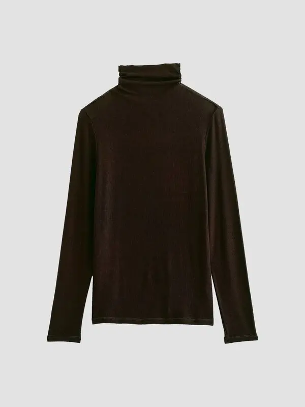 Ag Chels Cotton Turtleneck Sweater - Bitter Chocolate