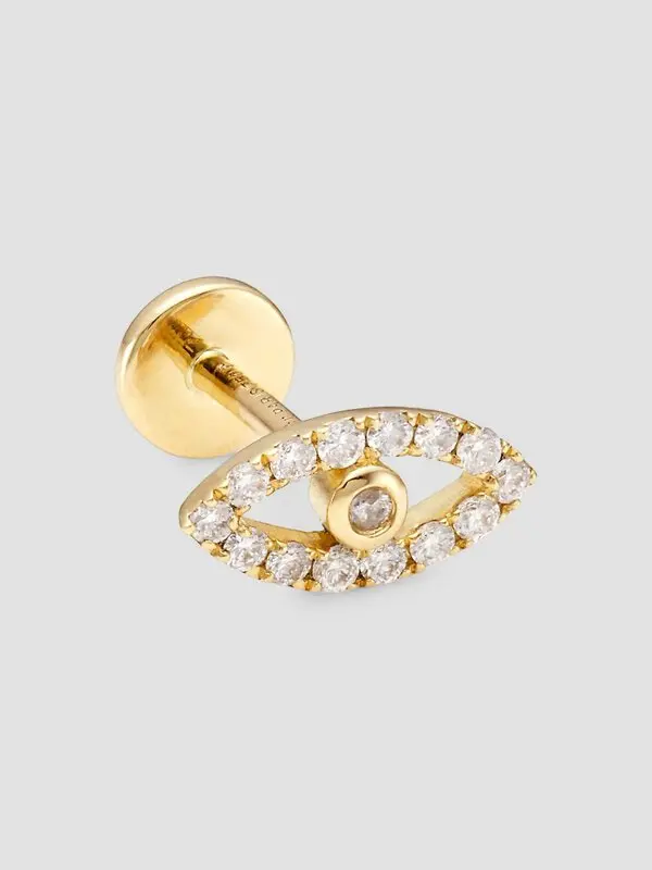 PERSEE Paved Eye Piercing 18k Single Earring - Yellow Gold