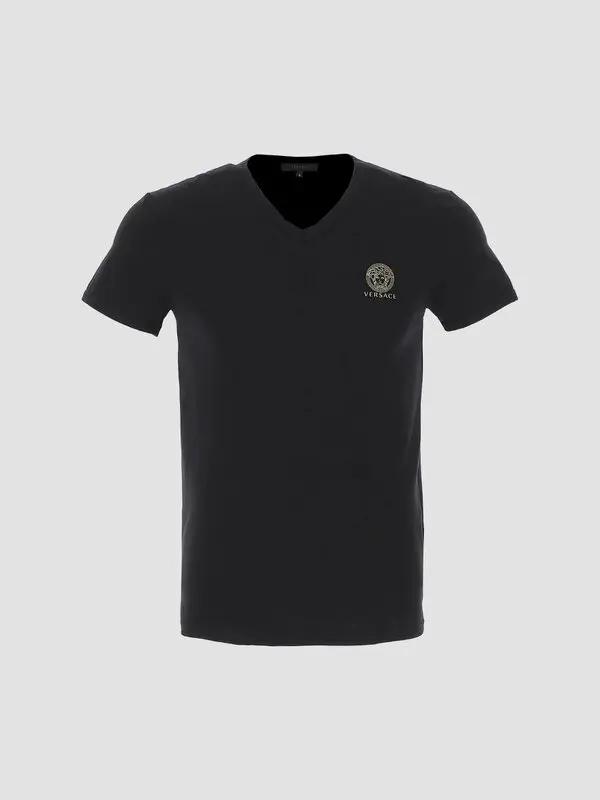 Versace V-neck Logo T-shirt