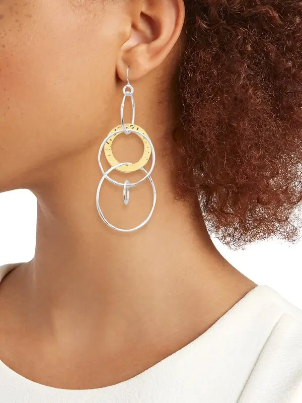 Ippolita Classico Jumbo Chimera Two-tone Hammered Jet Set Earrings - Silver