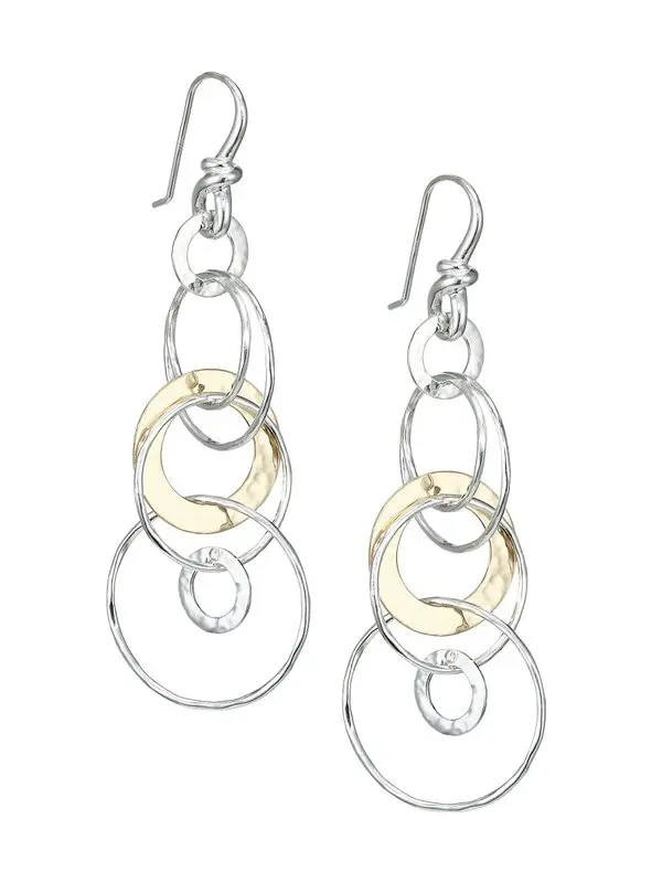 Ippolita Classico Chimera Two-tone Hammered Jet Set Earrings - Silver