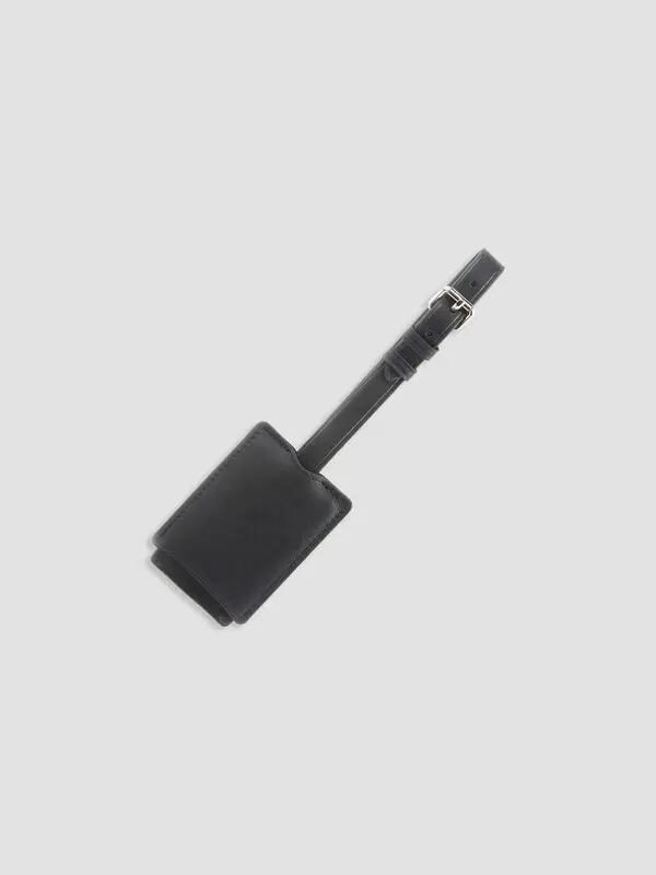ROYCE NEW YORK Leather Luggage Tag - Black