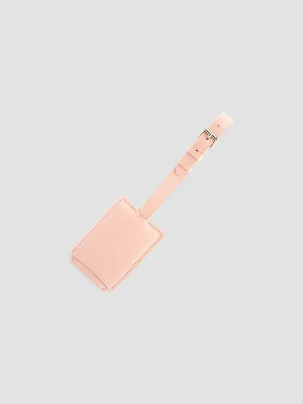 ROYCE NEW YORK Leather Luggage Tag - Light Pink