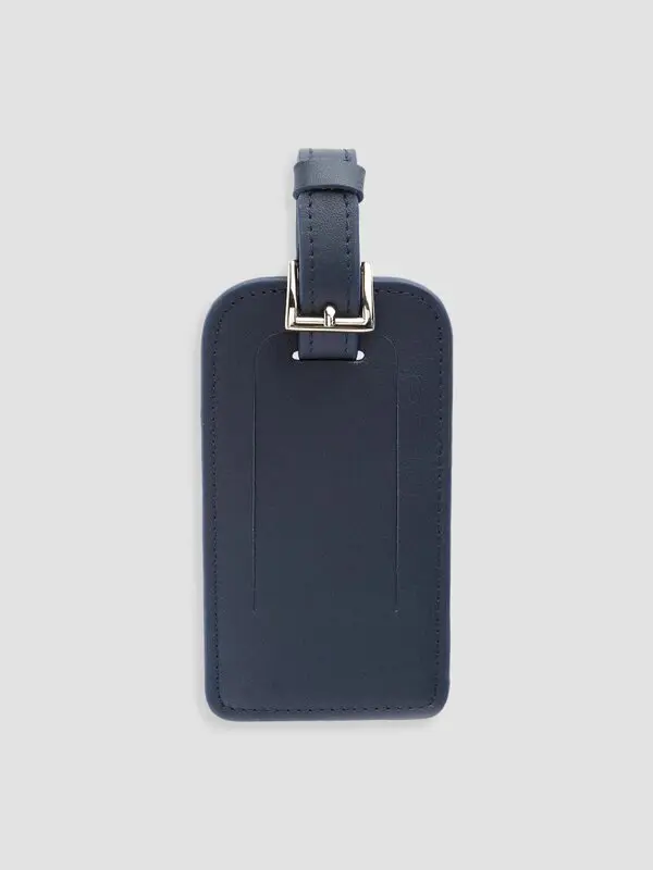 ROYCE NEW YORK Leather Luggage Tag - Navy Blue